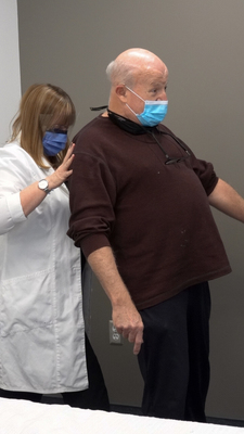 "Pull test side view (stability test when evaluating for parkinsonism ...